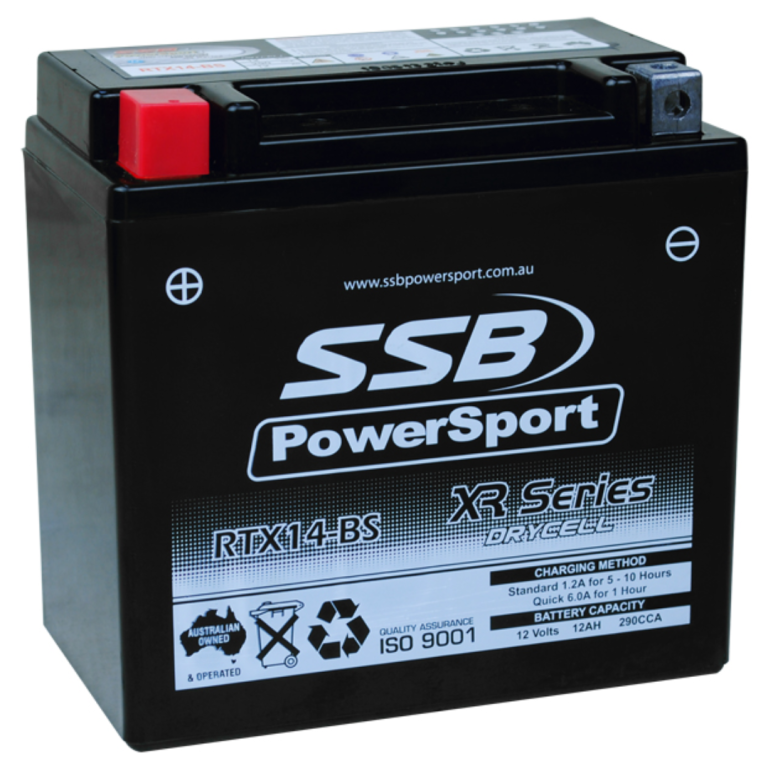 SSB RTX14-BS XR Series Motorcycle Battery - Signature Batteries