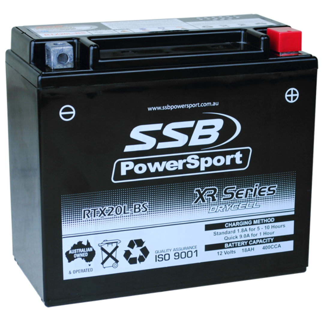 SSB RTX20L-BS XR Series Motorcycle Battery - Signature Batteries